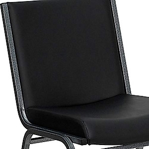 Flash Furniture 4 Pack HERCULES Series Heavy Duty Black Vinyl Stack Chair