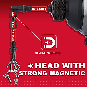 Geinxurn 10 Pieces 2 In. T25 Impact Tough Magnetic Screwdriver Bit Set, #25 Torx Head Power Bits, S2 Alloy Steel Star Bits with Storage M-Box