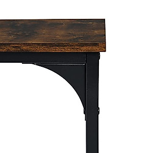 Homy Casa Inc 40 inch Study Storage Bag Space Saving for Home Office, Modern Simple Style PC Metal Frame Computer Desk, Writing Table, Black, Brown