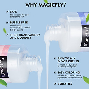 Magicfly Silicone Mold Making Kit, Liquid Silicone Rubber 32oz, Translucent Clear Mold Making Silicone Rubber, for Casting Resin Molds, Silicone Molds, Soap, Candle, Clay