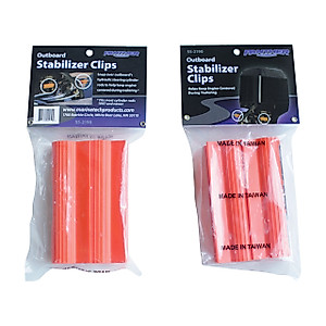 Panther ATV 55-2190 Outboard Stabilizer Clips - Pack of 2, Black, Orange