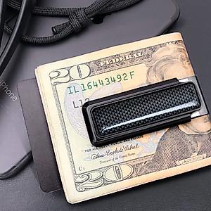 M-Clip Money Clip (Black) - Minimalist Slim Wallet Alternative for Front Pocket Carry - Cash and Credit Card Holder for Men
