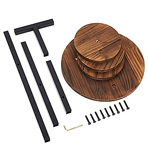 AUGOSTA 3 Tier Plant Stand, Tall Metal Wood Shelf Holder for Indoor, Outdoor Display Rack Flower Pot Stand for Corner Living Room Balcony Garden Patio