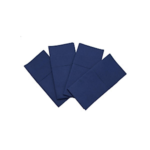 Navy Dinner Napkins Cloth Like with Built-in Flatware Pocket, Linen-Feel Absorbent Disposable Paper Hand Napkins for Kitchen, Bathroom, Parties, Weddings, Dinners or Events, 16x16 inches, Pack of 50