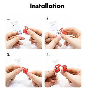 Zotech 5 Pair Anti Slip Eartips Ear Hooks Cover Compatible with AirPods 3rd Generation [NOT Fit in Case] (Black, White, Green, Pink and Red, Medium Size)