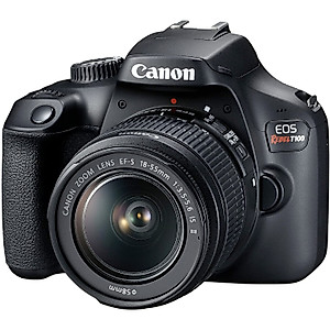 Camera Bundle for Canon EOS Rebel T100 DSLR Camera with EF-S 18-55mm f/3.5-5.6 is II Lens and Accessories Pack (64GB, Handheld Tripod, Extra Batteries, and More)