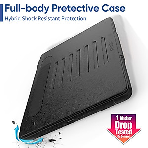 SEYMAC stock Case for iPad 9th/8th/7th Generation 10.2'', Strong Magnetic Auto Sleep Shockproof Case with Absorbing Multi-Angles Stand, Pen Holder, Card Slot (Black)