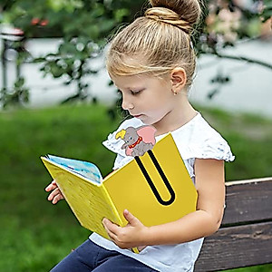 Elephant Bookmarks for Kids 3D Non-Slip Anime Dum_bo Cartoon Bookmark Page Holder Unique Gift Idea PVC Book Marker Reading Accessories for 100th Day of School Gift,Girls,Book Lovers,Students,Christmas