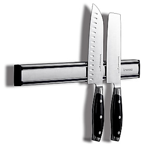 linoroso Magnetic Knife Holder, Heavy Duty Aluminum Magnetic Knife Holder for Wall Use as Knife Bar, Knife Holder, Magnetic Tool, Kitchen Utensil & Home Organizer, 17.3 Inch