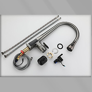 Ksunun Touchless Kitchen Faucet with Pull Down Sprayer, Kitchen Sink Faucet, Pull-Down Sprayer Kitchen Faucets with Temperature Display, Kitchen Sink Faucets, Pull Down Faucet for Kitchen Sink