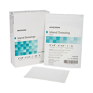 McKesson Island Dressing, Sterile, Polypropylene/Rayon, 6 in x 8 in, 25 Count, 1 Pack