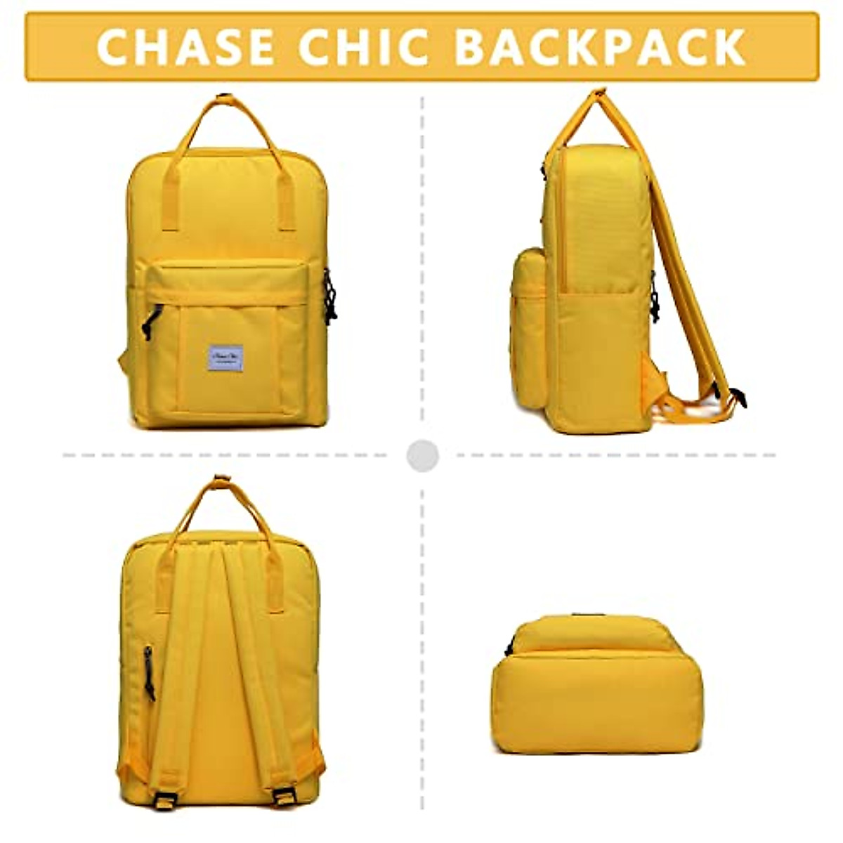 Mini Backpack for Women, Chasechic Lightweight Cute Small Hiking Casual Aesthetic Daypack for Teen Girls Yellow