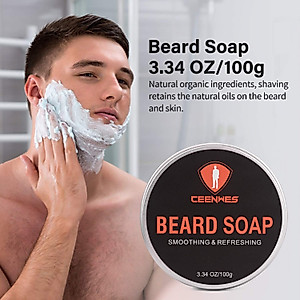 All in one Beard Grooming Kit for Men Care with Beard Soap Beard Oil, Beard Brush, Beard Comb, Beard Balm, Beard Shampoo,Beard Scissors &Storage Bag