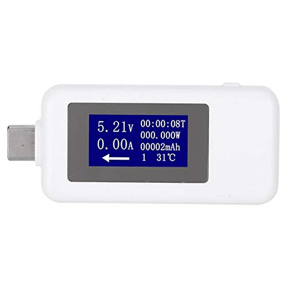 USB C Power Meter Monitor, 4-30V 0-155W 5A Power Tester, Multifunctional Bidirectional Current Voltage DC Digital Voltmeter(White)