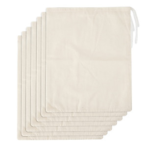 FOCCIUP 10 Pcs 8x10 Inches Reusable Muslin Bags with Drawstrings Cotton Sachet Bags for Jewelry Party Favors