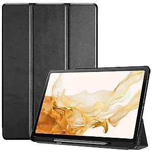 ProCase Cover for Galaxy Tab S7 Fe Case 2021/Galaxy Tab s8 Plus Case 2022/Galaxy Tab s7 Plus Case 2020 with S Pen Holder, Slim Smart Cover Stand Folio Case -Black