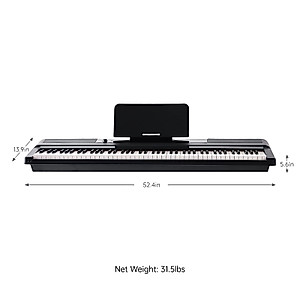 The ONE NEX Digital Piano, Piano Keyboard with 88 Hammer Action Keys for Beginner/Professional, Full Size Weighted Keyboard with Teaching LED Lights, Supports USB/Audio/Headphones/Sustain Pedal