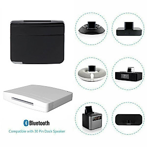 30 Pin Bluetooth Receiver Adapter for iPod iPhone iPad Speaker Dock Bluetooth A2DP Music Audio Receiver 30 Pin Compatible Bose iPod SoundDock (White)