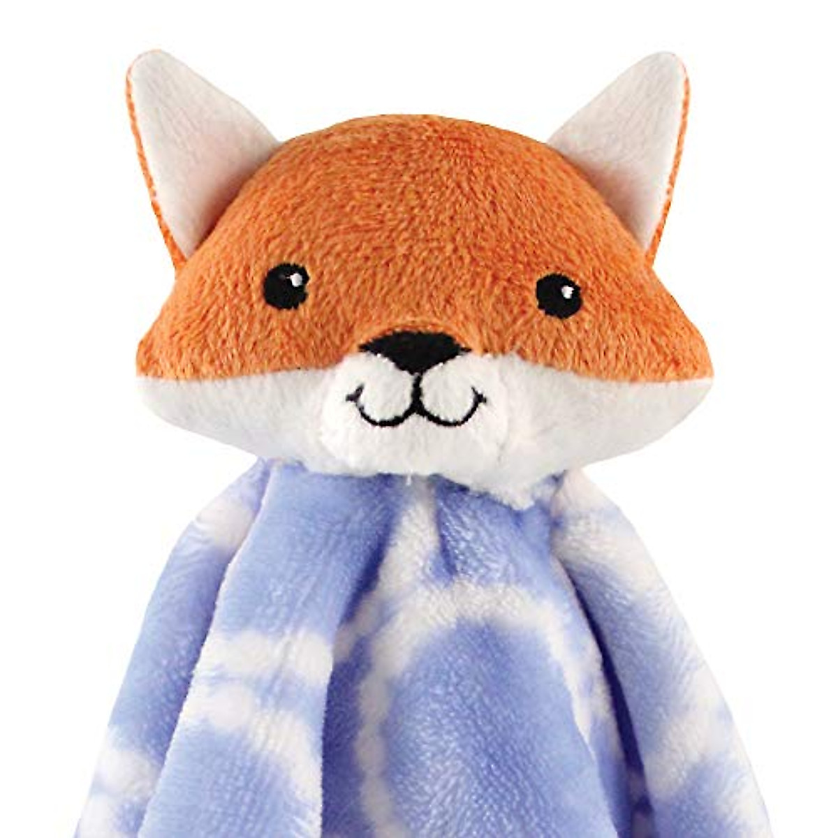 Hudson Baby Unisex Baby Animal Face Security Blanket, Blue Fox, One Size
