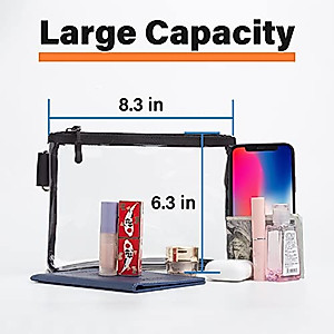 Clear Bag Stadium Approved, 2 pk Plastic Crossbody Tote Bag for Concerts, Transparent Purse with Pocket, Shoulder Strap