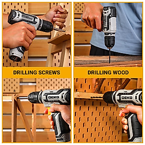 Cordless Drill: DEKO PRO 12V Power Battery Drill Set with Small Electric Drills and 3/8-inch Keyless Chuck with Portable Tool Set Gift Box