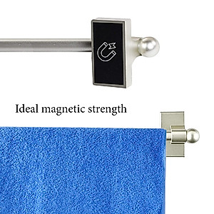 Skywin Magnetic Towel Holder for Refrigerator - 2 Pack Modern Edge Style Magnetic Curtain Rods for Metal Door with Adjustable Length - Fits Towels and Easily Attachable