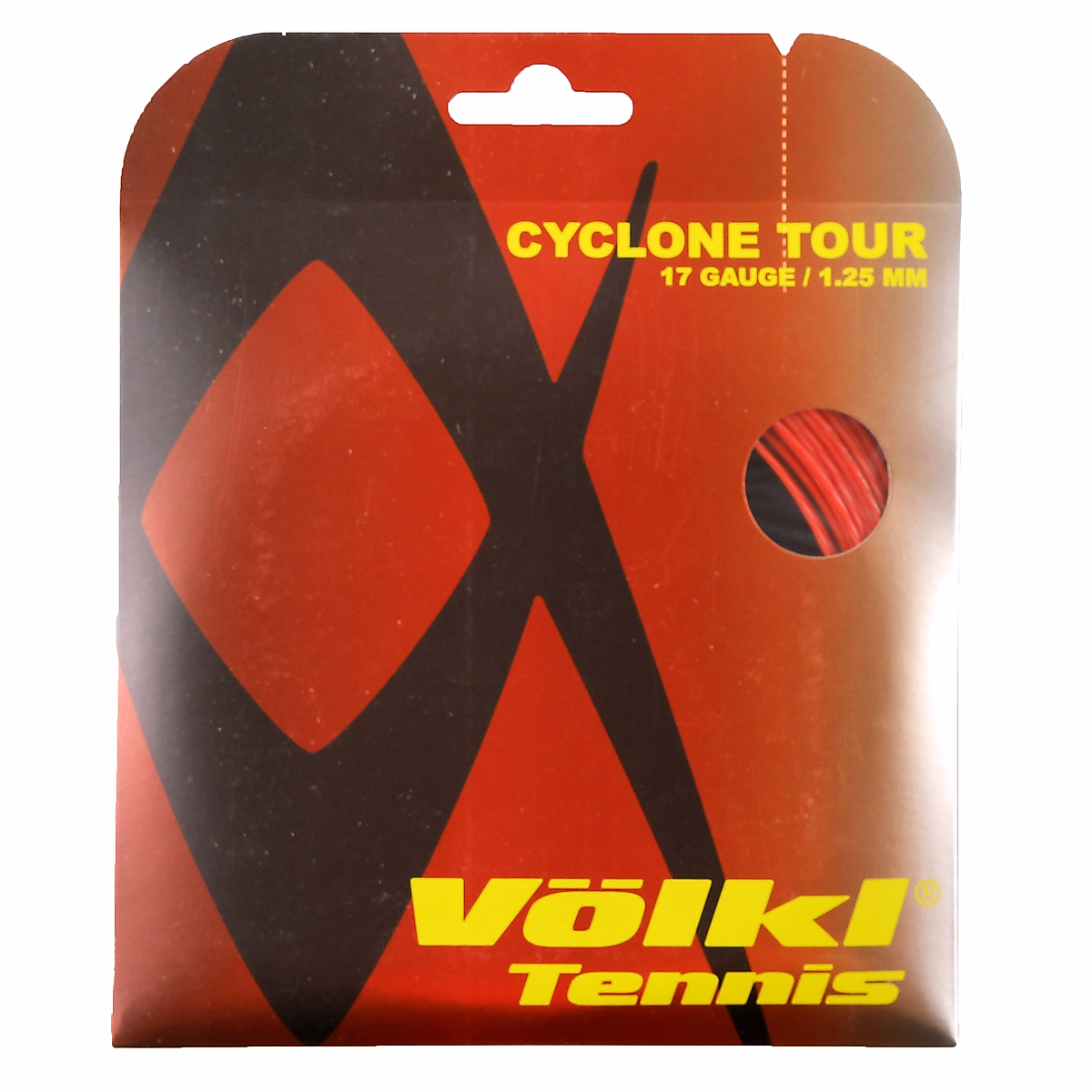 Volkl Cyclone Tour | Tennis Racquet String | Spin & Control | Ten-Sided co-Polymer (Red, 17, Set)
