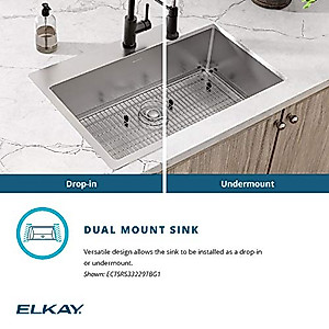 Elkay ECTSRS33229TBG1 Crosstown Single Bowl Dual Mount Stainless Steel Sink Kit