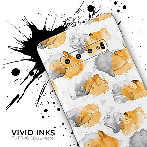 DesignSkinz Karamfila Yellow & Gray Floral V15 Protective Vinyl Decal Wrap Skin Cover Compatible with The Samsung Galaxy S20 (Screen Trim & Back Glass Skin)