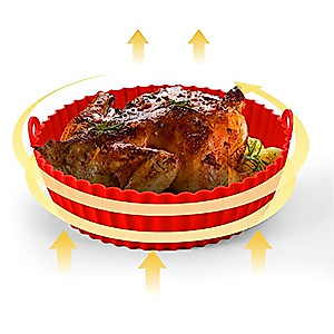 Opwulo Single Pack Air Fryer Silicone Liners,8.5 inch Air Fryer Basket, Easy Cleaning Air fryers Silicone Pot, Reusable Air Fryer Silicone Pot Round for 3 to 5 Qt Air fryer Oven Accessories