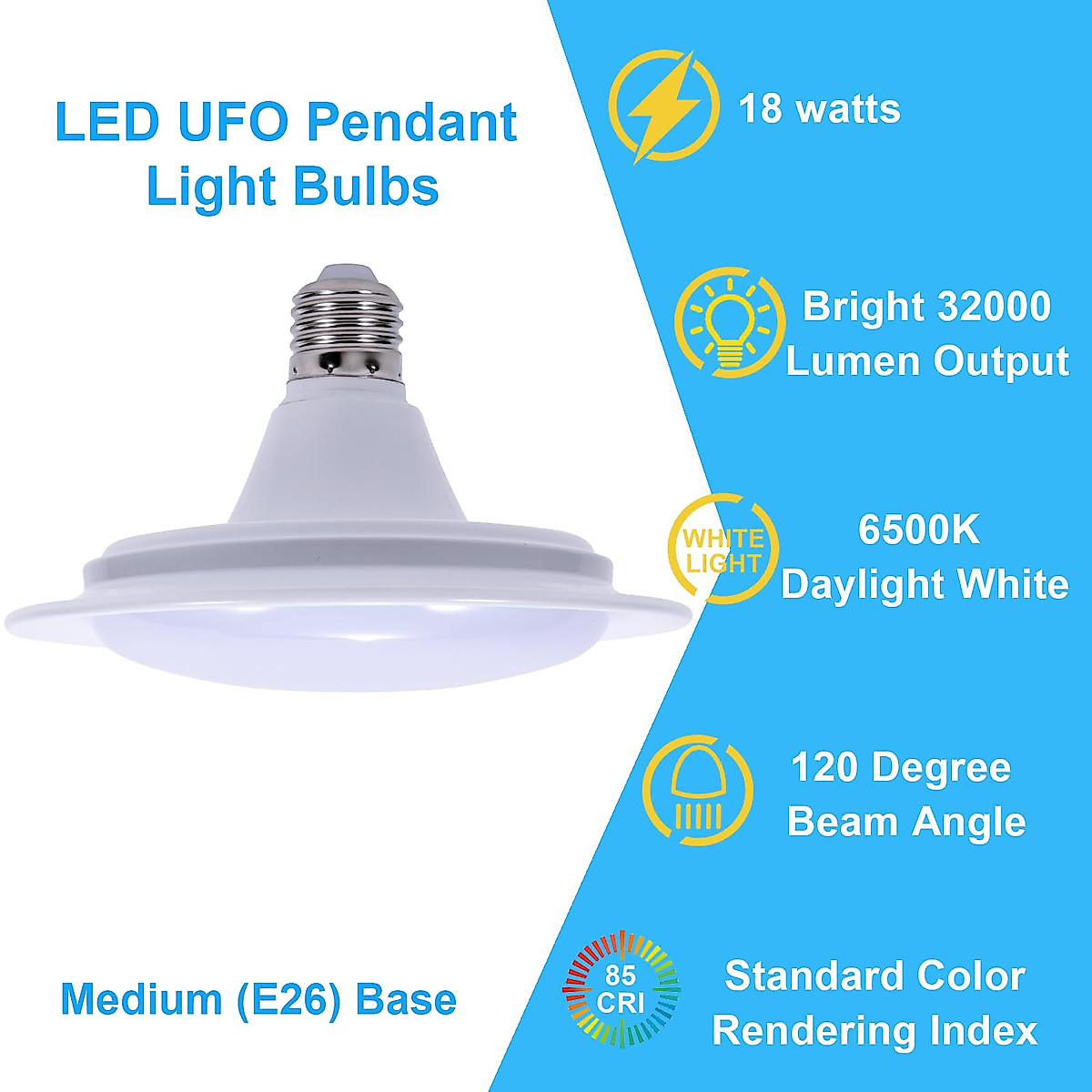 Radar Motion Sensor Light Bulbs, E26 Base, Non-Dimmable, 18W (150W equivalent) Dusk to Dawn Motion Activated LED Security Light for Hallway, Garage, Basement, Frontdoor, Balcony (Cool White, 1 Pcs)