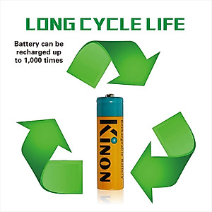 Kinon Double A Rechargeable Batteries 1.2V NiCD AA 1000mAh (12 Pieces) for Outdoor Solar Garden Lights Landscape Pathway Lights Porch and Patio Lights, Orange (KAA1000KN12P)