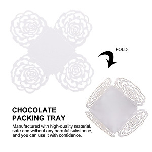 Alipis Chocolate Box Gift Chocolate Box Gift 50pcs Truffle Wrappers Paper Chocolate Paper Candy Cups Small Hollow-out Flower Truffle Wrappers Liners Cups Cupcake Liners