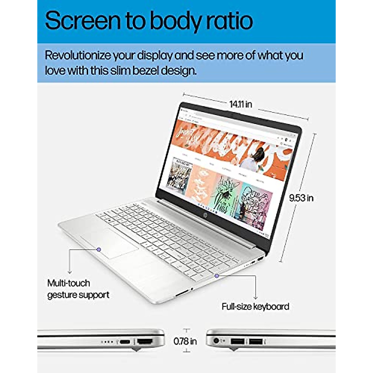 HP 15 Business Laptop, 15.6" HD Display, AMD Ryzen 7 5700U, Windows 11 Pro, 16GB RAM, 256GB SSD, WiFi 6, Bluetooth, Full-Size Keyboard, Thin & Portable, Long Battery Life, Durlyfish