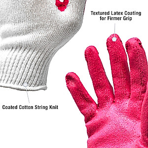 CBC Crown PREMIUM Non-Slip Red Latex Rubber Palm Coated Work Safety Gloves Garden Gloves (300 PAIRS)