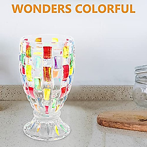 UPKOCH 2pcs Decorative Martini Holiday Rocks Drinks For Mug Multi-use Iced Painted Dinner Party Shower Breakfast Margarita Glasses Birthday Juice Goblets Container Painting Transparent