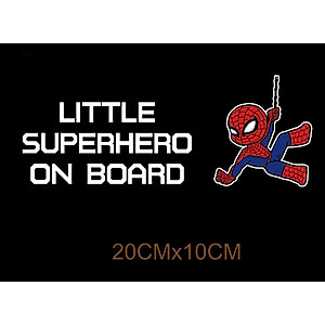 Meitinalife Little Superhero Baby on Board Stickers Reflective Kids ON Board Car Stickers and Decals Baby in Car Styling Windshield Window Vinyl Stickers for Car Body Door Decoration 3.93"x7.8" (11)
