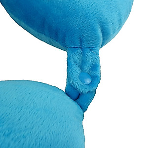 Wolf Essentials Adult Cozy Soft Microfiber Neck Pillow, Compact, Perfect for Plane or Car Travel, Light Blue