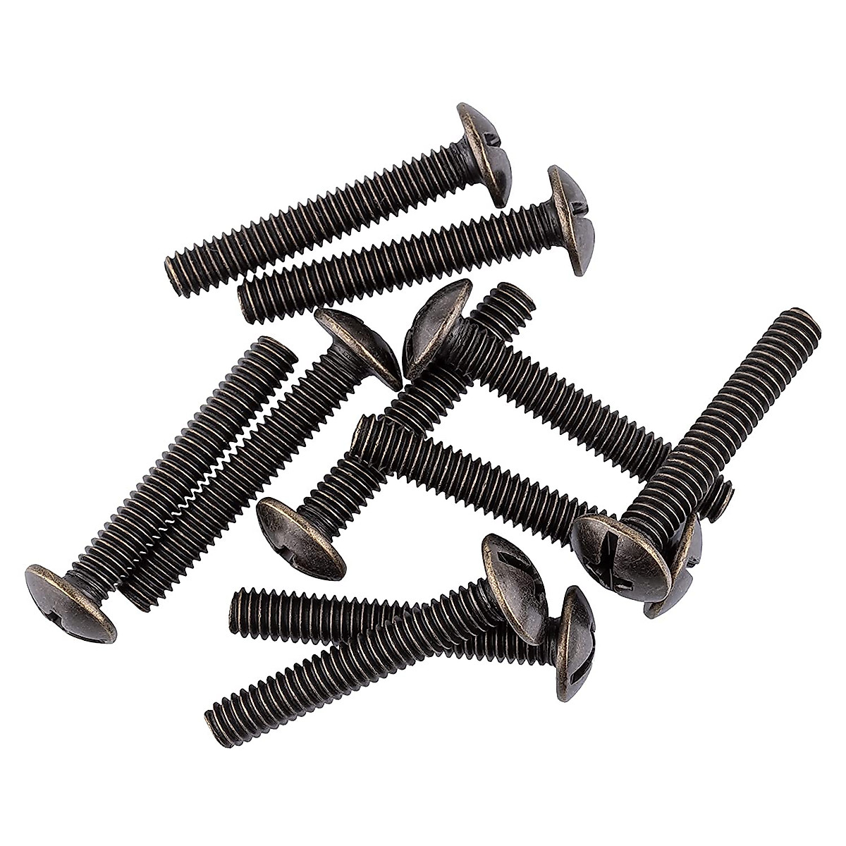 #8-32 X 1-1/4" Antique Brass Truss Head Machine Screws | Pack of 20 | Cabinet Door Knob, Dresser Drawer Pull Mounting Screws | MS5-SAB