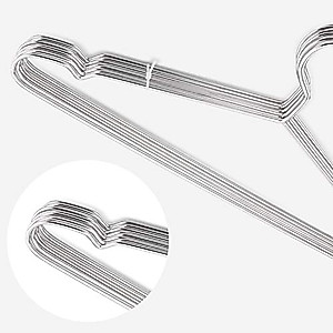 Tosnail 50 Pack Stainless Steel Strong Wire Metal Hangers Heavy Duty Clothes Hangers - 16.5"/42cm