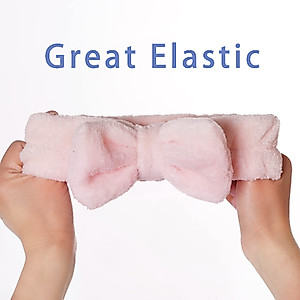 hoyuwak 12Pcs Headbands Wristbands Set for Washing Face, Knotted Spa Head Bands Wrist Towels Skincare Hair Bands Arm Bands for Womens Girls Makeup Facial Bath(White, Pink, Blue, Gray)