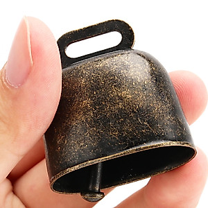 MAHIONG 25 Pack Cow Horse Sheep Grazing Copper Bells, Small Metal Cow Bells Loud Bronze Bell, Small Brass Bell Anti Lost Bells for Cow Horse Sheep Cattle, Bronze Black