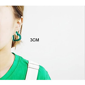 VEINTI+1 Pink Heart Shape Earring Transparent Acrylic Pink Heart Shape Candy Color Women's Charm Earring (3cm,1.18", H3- Pink)