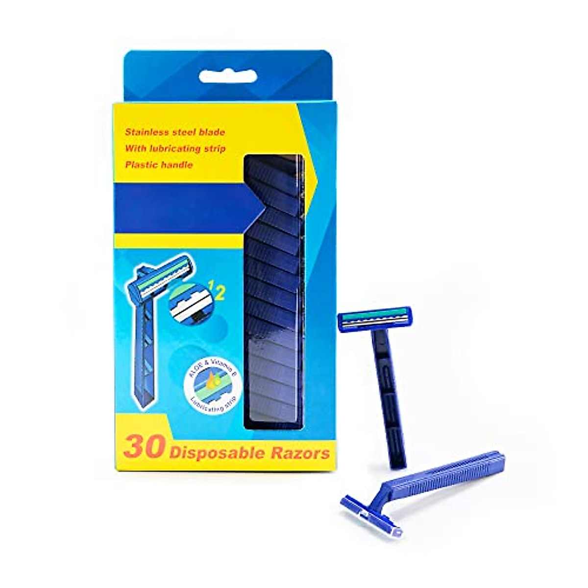 ACEPILOT Disposable Razors for Men/Women's Grooming, Use Body & Face Portable Disposable Razor,Suitable for Travel, Business, Outdoor Personal Cleaning Care(1Bxo/30Pcs - Blue)