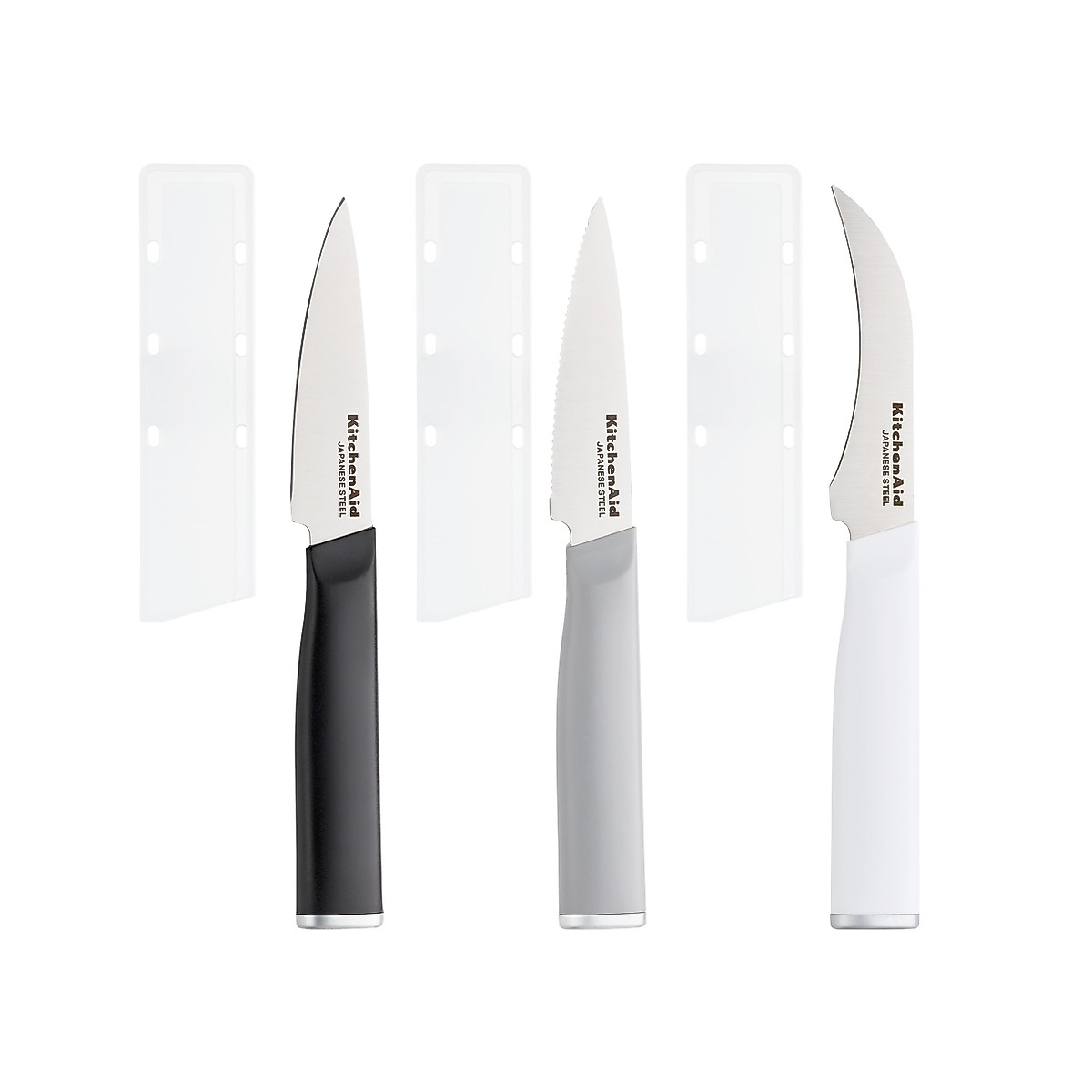 KitchenAid Paring Knife Set, High Carbon Stainless Steel Kitchen Knife Set, Razor-Sharp Blades, 3 Piece, Multicolor
