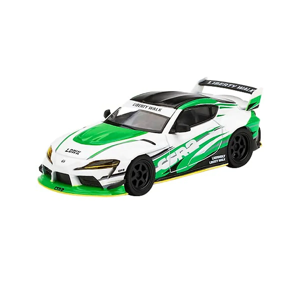 TSM Model GR Supra CSR2 LB Works RHD (Right Hand Drive) White & Bright Green w/Black Top Ltd Ed to 3000 pcs 1/64 Diecast Model True Scale Miniatures MGT00308