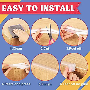 Edge Protector 100% Silicone, Soft Corner Protectors for Kids, Baby Proofing, 3.3ft Pre-Tape Adhesive Edge Guard for Kids Safety, Child Drawer Furniture Cabinet Bumper (0.6x0.6in(Width))