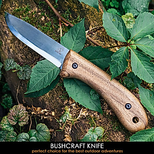 BeaverCraft BSH2 Bushcraft Knife Steel Blade – Fixed Blade Knife – Camping Knife Survival Knife Full Tang – Hiking Knife for Every Task – Camp Knife with Sheath