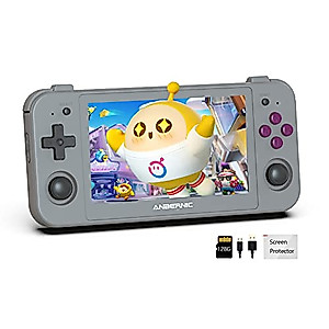 RG505 Retro Game Handheld Game Console 4.95’’ OLED Touch Screen with Android 12 System Unisoc Tiger T618 and Compatible with Google Play Store Built-in 128G TF Card