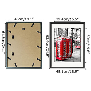 Giftgarden Black 18x24 Frame Matted to Display 16x20 Picture with Mat or 18 x 24 Poster without Mat, Set of 4